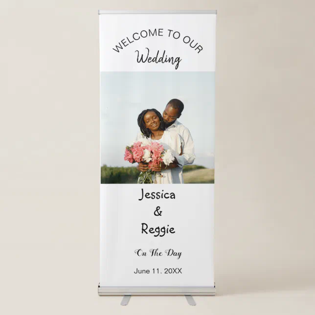 Custom Wedding Welcome Custom Roll Up Stand Retractable Banner | Zazzle