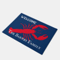 Custom welcome door mat with red lobster design | Zazzle