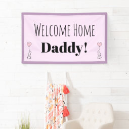 Custom Welcome Home Pink Cute Personalized Banner | Zazzle