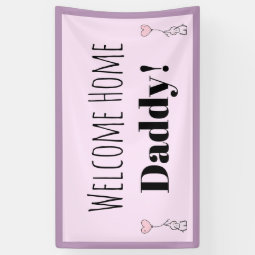 Custom Welcome Home Pink Cute Personalized Banner | Zazzle
