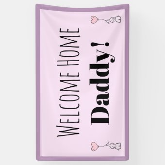 Custom Welcome Home Pink Cute Personalized Banner | Zazzle