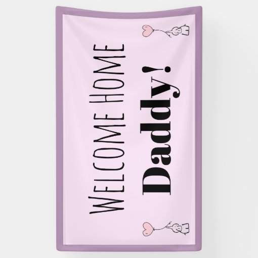 Custom Welcome Home Pink Cute Personalized Banner | Zazzle
