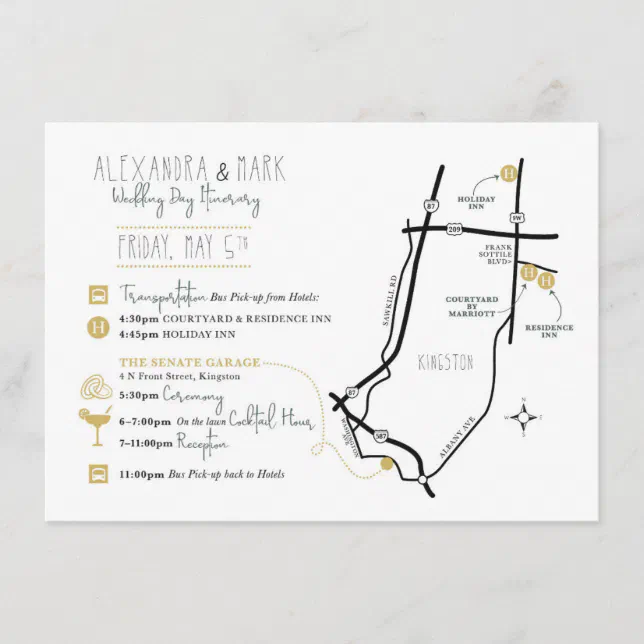 Custom Welcome Map Card for ALEX & MARK | Zazzle