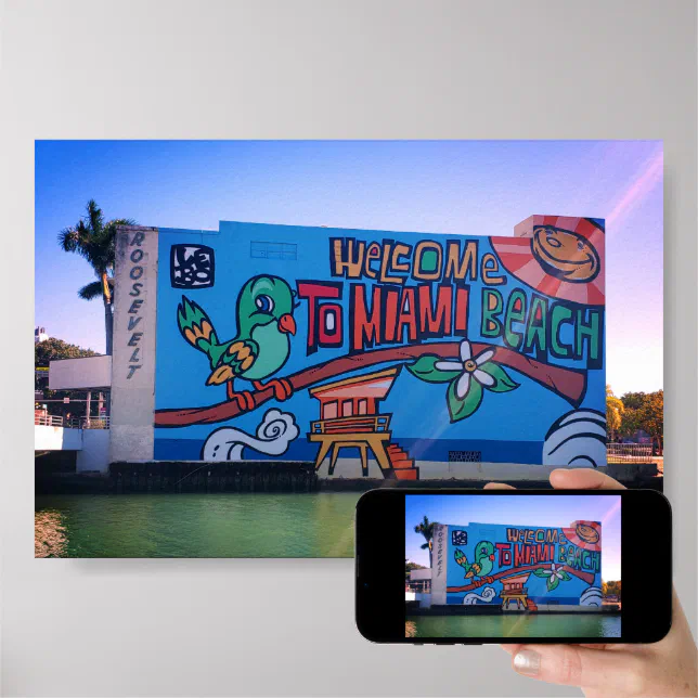Custom Welcome to Miami Beach Florida Graffiti Poster | Zazzle