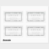 Custom White and Silver Rectangular Sticker | Zazzle