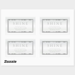 Custom White and Silver Rectangular Sticker | Zazzle