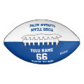 Custom white blue Football with Name, Number, Team | Zazzle