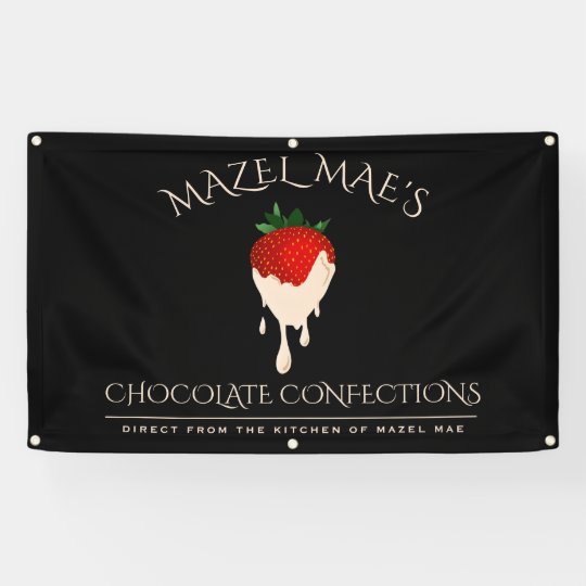 Custom White Chocolate Covered Strawberry Banner | Zazzle.com