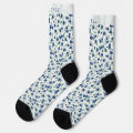 Custom White Floral Light Dark Blue Flowers Socks | Zazzle