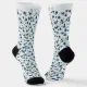 Custom White Floral Light Dark Blue Flowers Socks | Zazzle