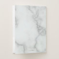 Custom White Marble Look Pocket Folder | Zazzle