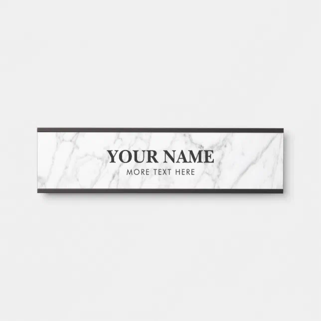 Custom white marble stone hanging desk name plate | Zazzle