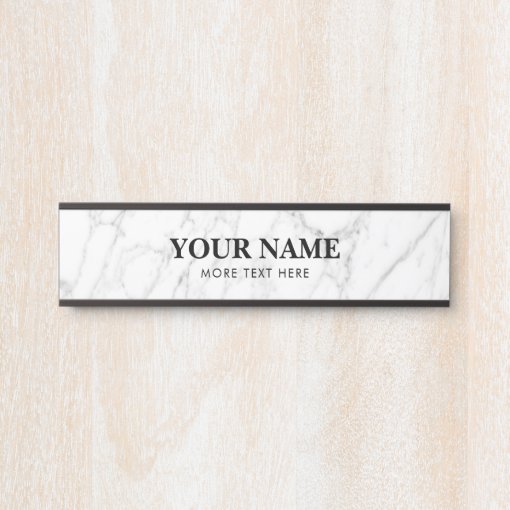 Custom white marble stone hanging desk name plate | Zazzle