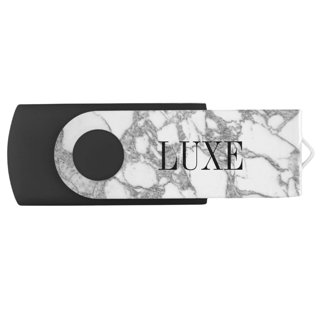 Custom white marble stone USB pen flash drive gift | Zazzle