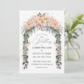 Custom White Pink Pastel Flowers Gate Premium Invitation | Zazzle