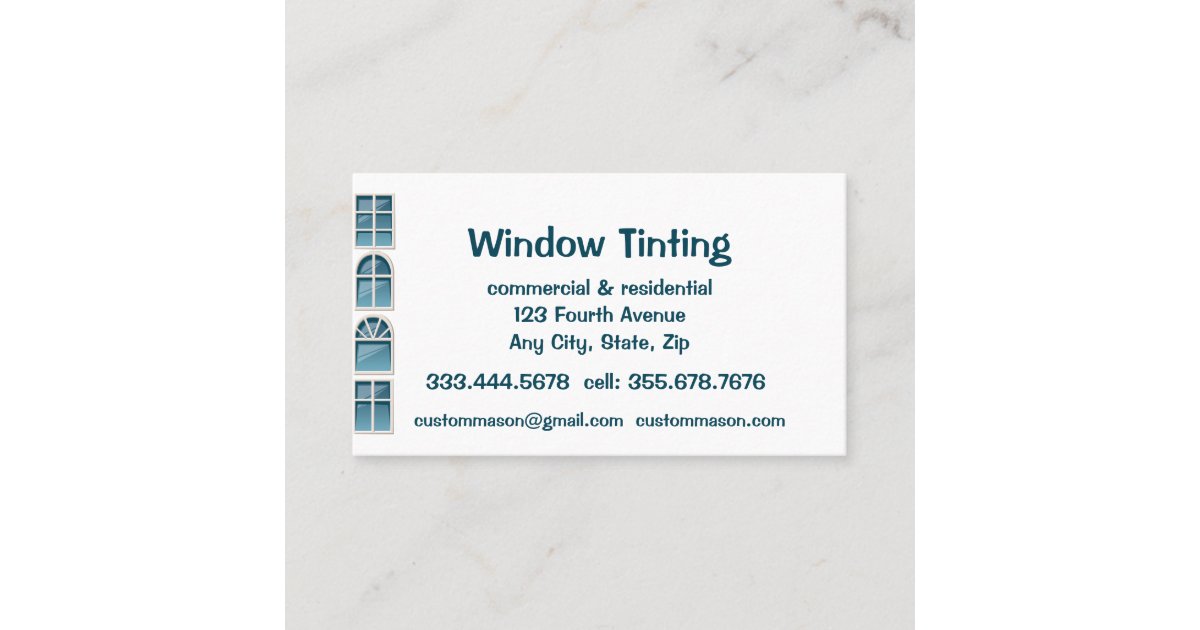 Custom Windows Tinting Maintenance Business Card | Zazzle