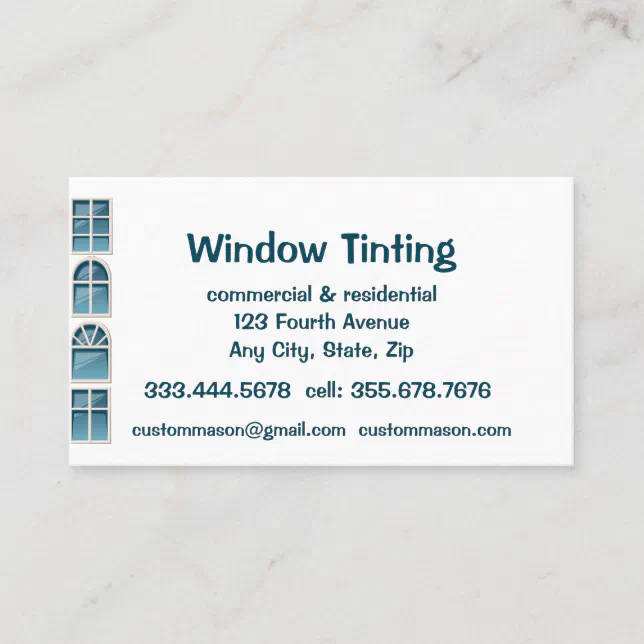 Custom Windows Tinting Maintenance Business Card | Zazzle