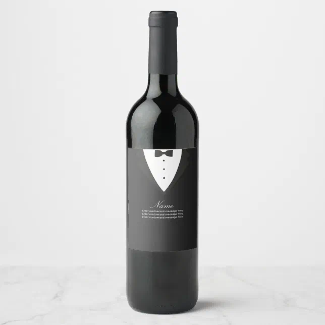 Custom Wine Label or Food Label with Tux Jacket | Zazzle