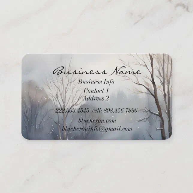 Custom Winter Forest Landscape Scenery Art Business Card | Zazzle