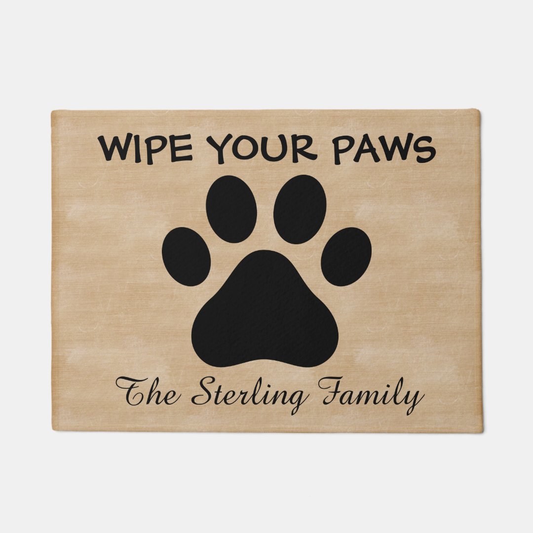 Custom Wipe Your Paws Doormat | Zazzle