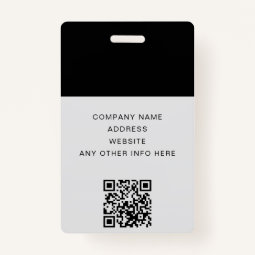 Custom With QR Code Your Logo Company Employee ID Badge | Zazzle