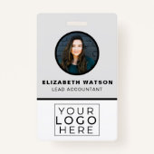 Custom With QR Code Your Logo Company Employee ID Badge | Zazzle