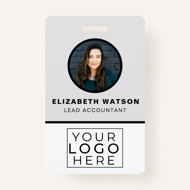 Custom With QR Code Your Logo Company Employee ID Badge | Zazzle