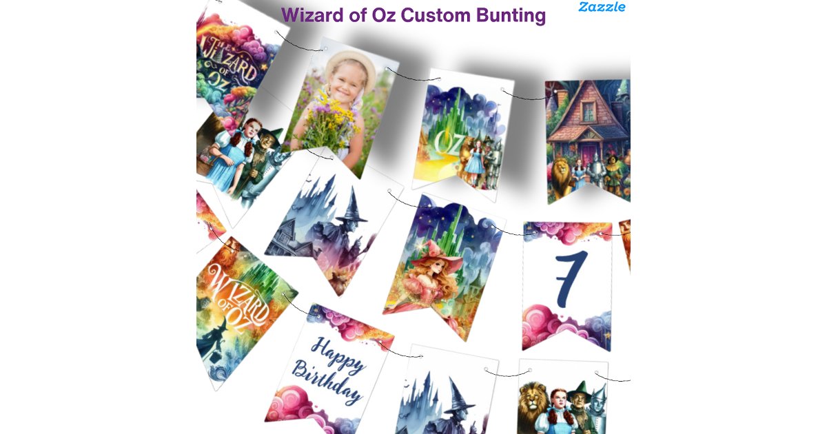 Custom Wizard of Oz Bunting for Parties Bunting Flags | Zazzle