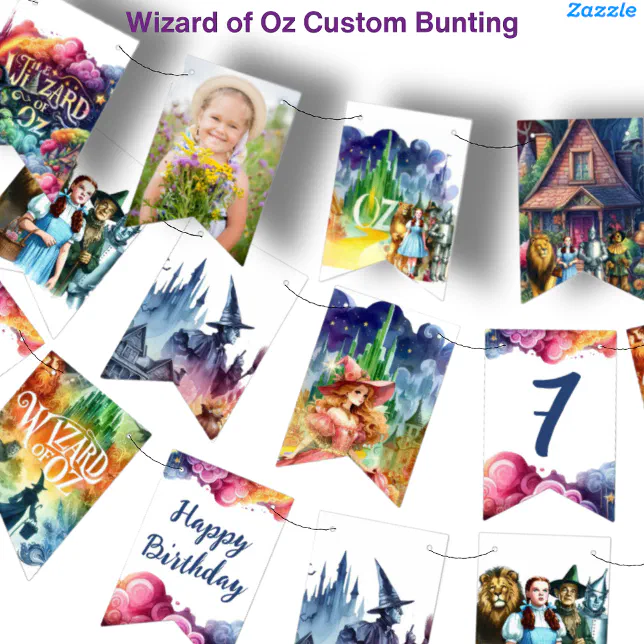 Custom Wizard of Oz Bunting for Parties Bunting Flags | Zazzle