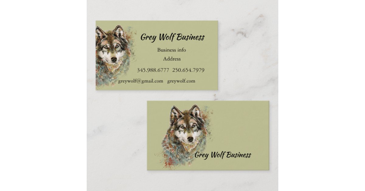 Custom Wolf Wolves Animal Nature Art Business Card | Zazzle
