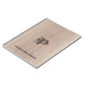 Custom Wood Look Monogram Distressed Text Template Notebook | Zazzle