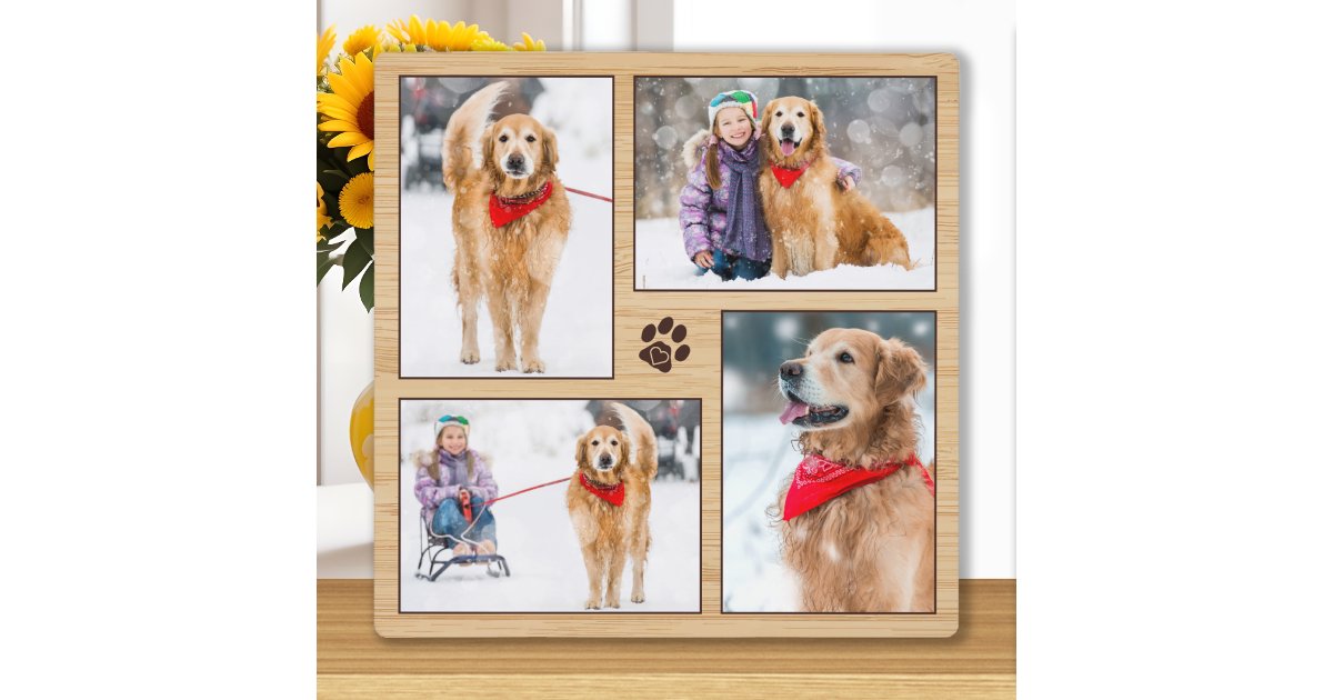 Custom Wood Pet Dog Photo Display Plaque | Zazzle