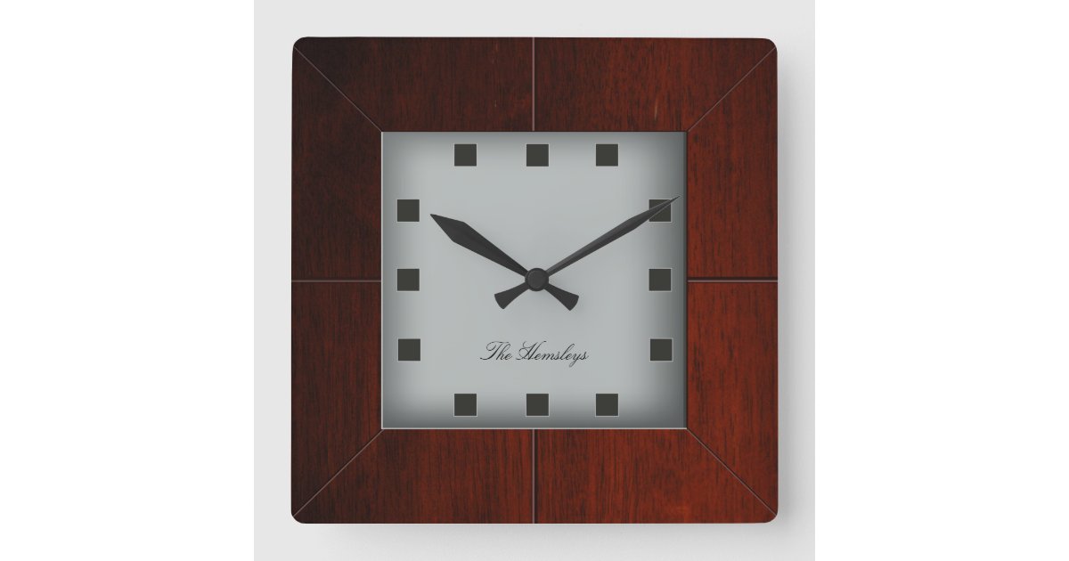 Custom Wood Square Clock | Zazzle
