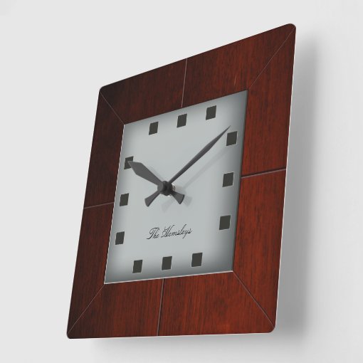Custom Wood Square Clock | Zazzle