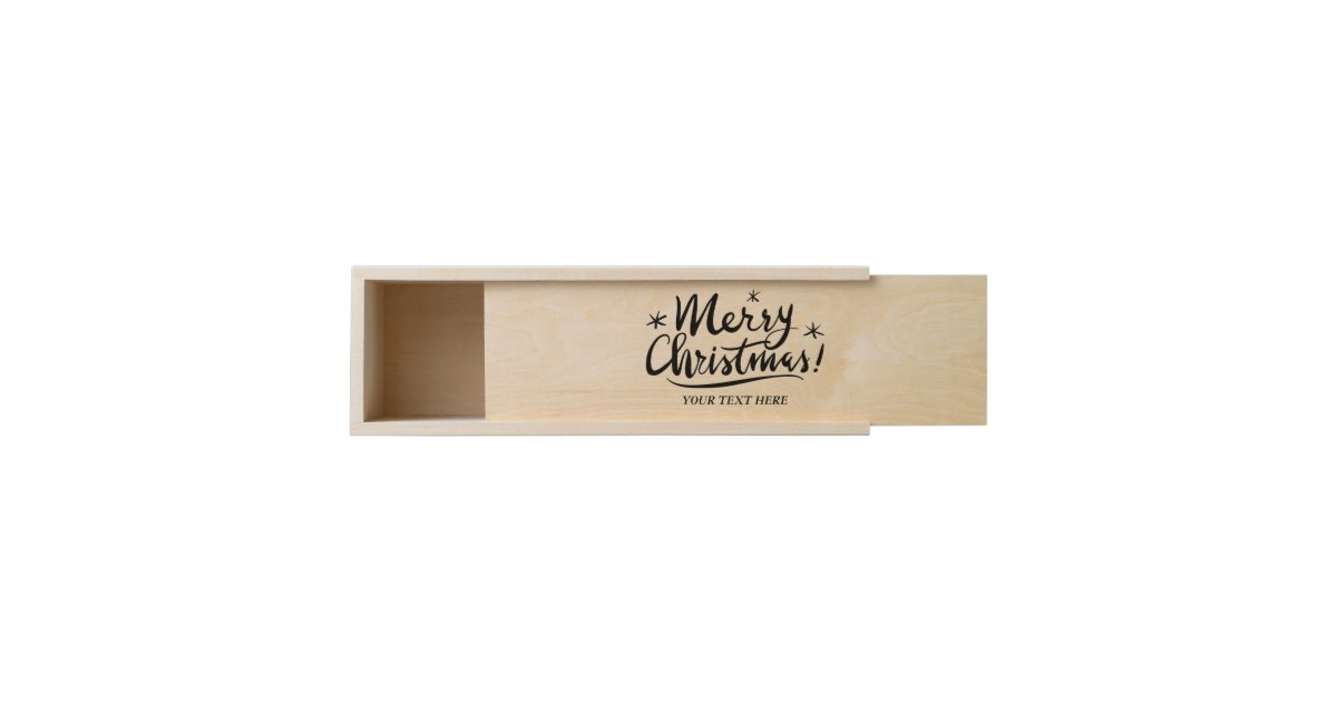 Custom wooden Merry Christmas wine bottle gift box | Zazzle