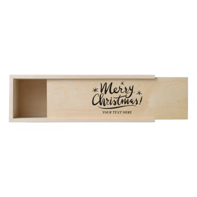 Custom wooden Merry Christmas wine bottle gift box | Zazzle