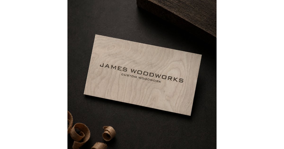 Custom Woodworker Rustic Business Card | Zazzle