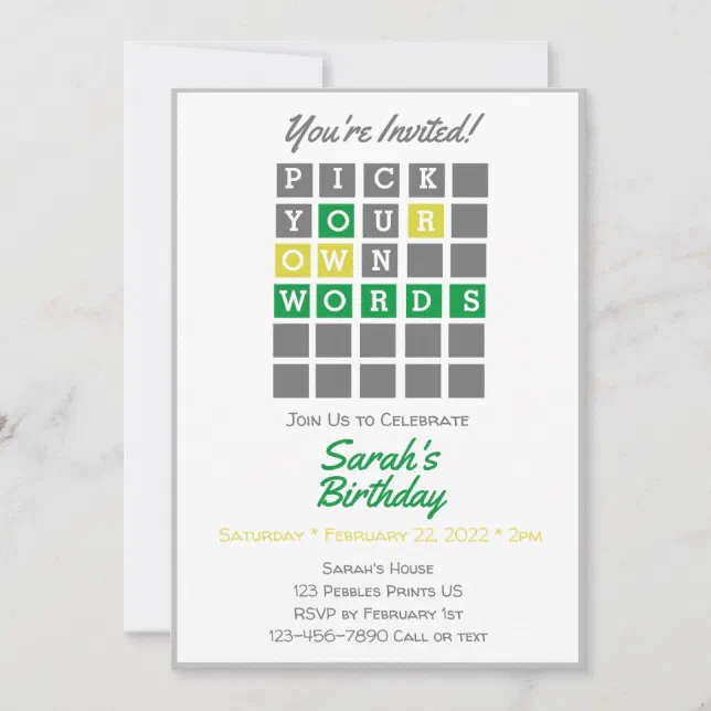 Custom Wordle Invitation | Zazzle