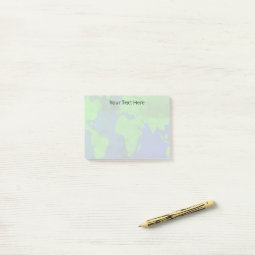Custom world map planet earth watermark image post-it notes | Zazzle