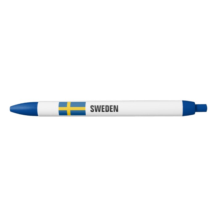 Custom writing pens with Swedish flag of Sweden | Zazzle.com