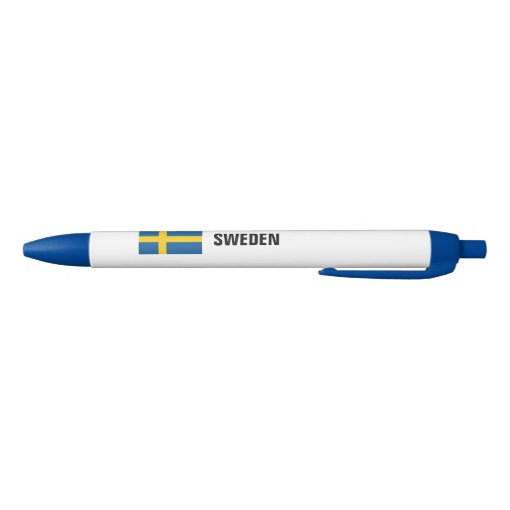 Custom writing pens with Swedish flag of Sweden | Zazzle