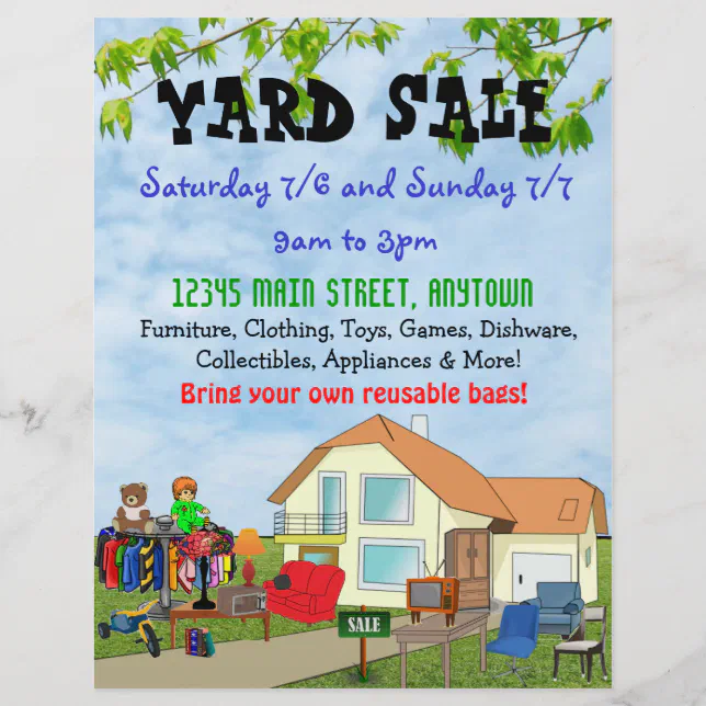 Custom Yard or Garage Sale Flyers | Zazzle