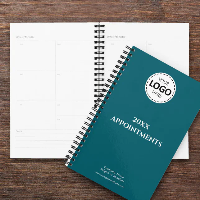Custom Year, Logo,Text, Teal Appointment Planner | Zazzle