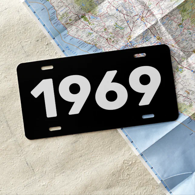 Custom year number car license plate 1969 | Zazzle