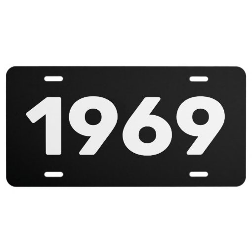 Custom year number car license plate 1969 | Zazzle