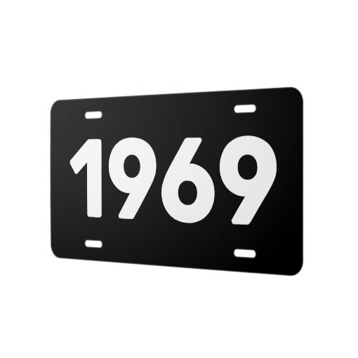 Custom year number car license plate 1969 | Zazzle