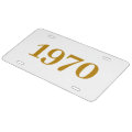 Custom Year Number Gold Script Car License Plate | Zazzle