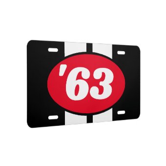Custom year racing stripes hot rod muscle car license plate | Zazzle