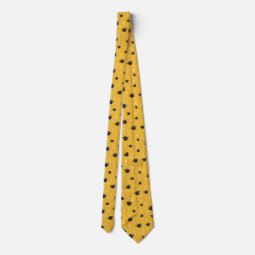 Custom Year Yellow Graduation Caps and Ribbon Neck Tie | Zazzle