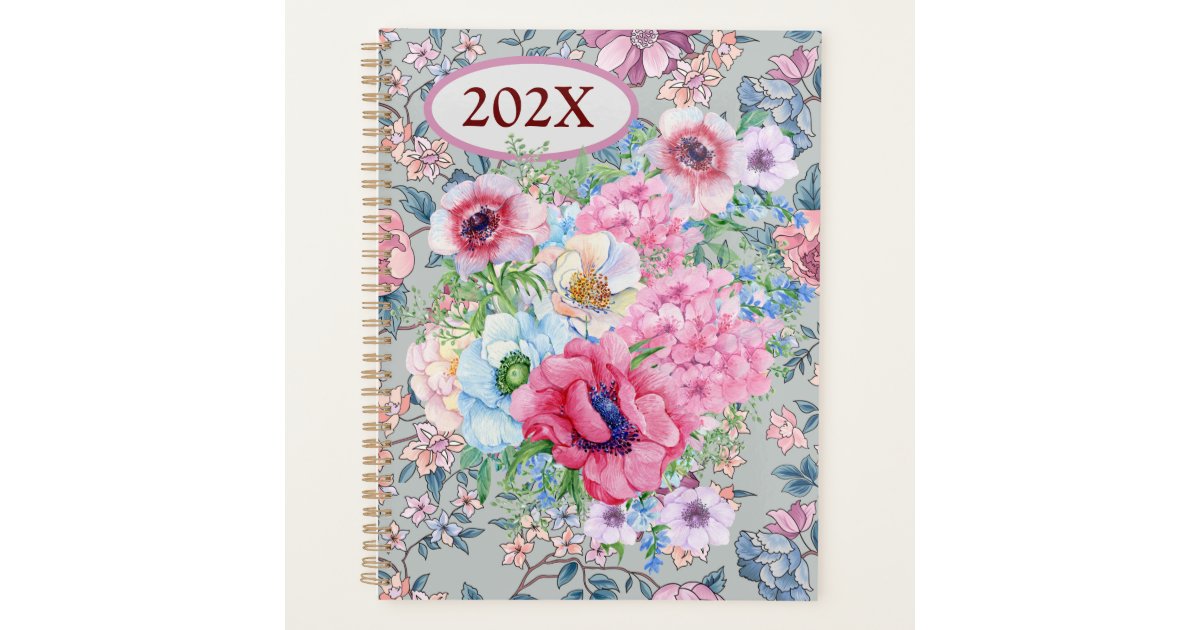 Custom Yearly Floral Date Planner | Zazzle